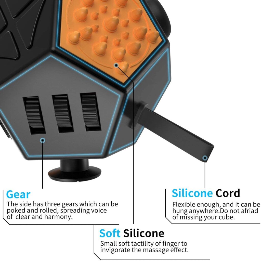 ATiC 12 Sided Fidget Cube, Fidget Twiddle Cube Dodecagon Stress Relief ...