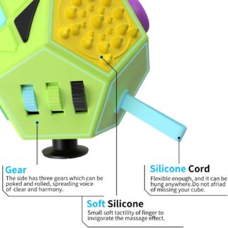 ATiC 12 Sided Fidget Cube, Fidget Twiddle Cube Dodecagon Stress Relief ...